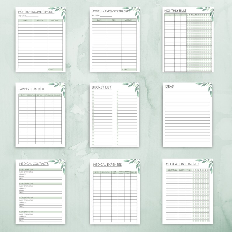 Printable Life Planner Bundle Printable Home Management - Etsy UK