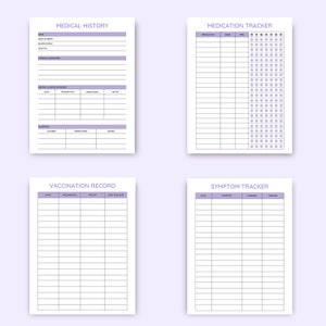 Printable Medical Planner Bundle, Medical Binder, Family Health Care ...
