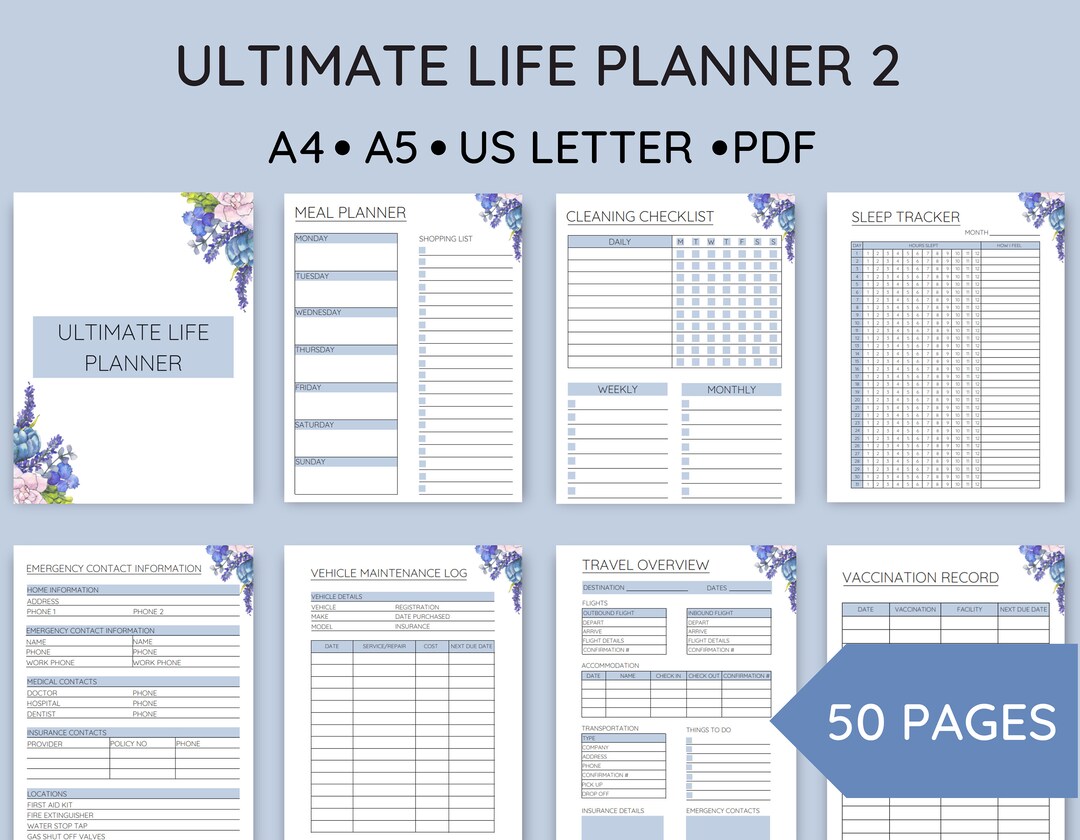 Printable Life Planner Bundle, Printable Home Management Binder ...