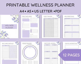 Wellness Journal Planner Printable Daily Weekly Monthly - Etsy