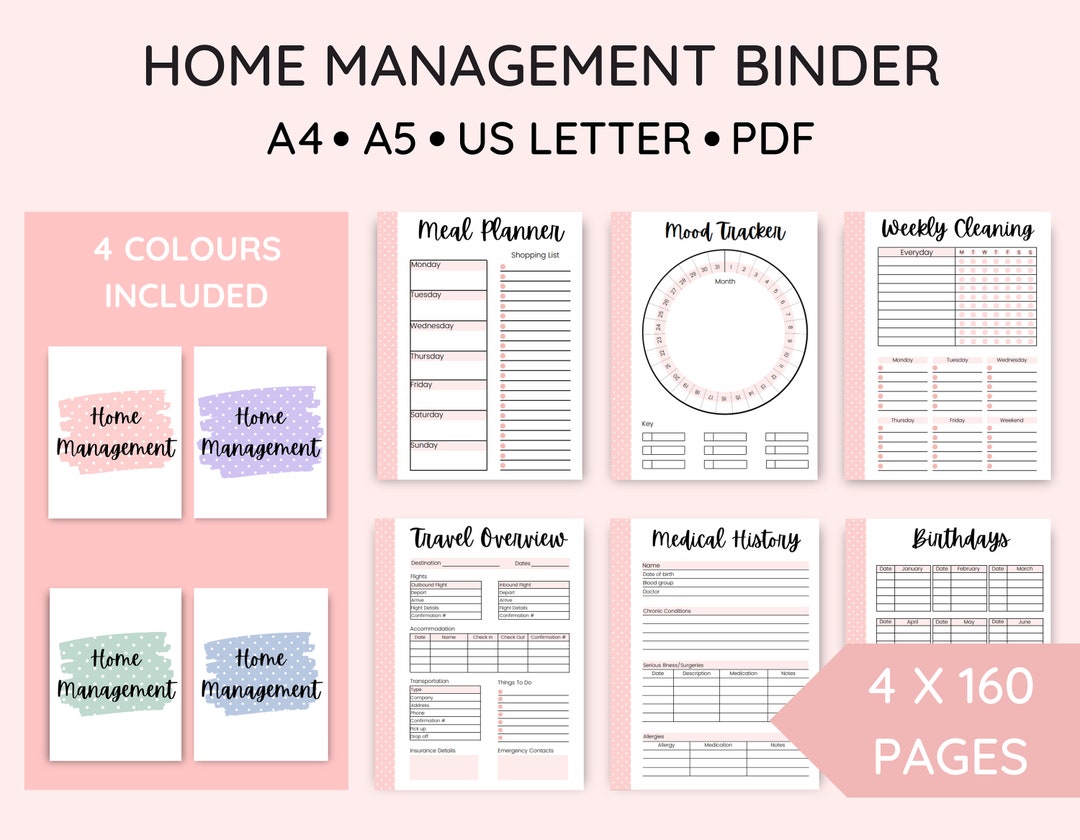 Printable Home Management Binder, Printable Life Planner Bundle ...