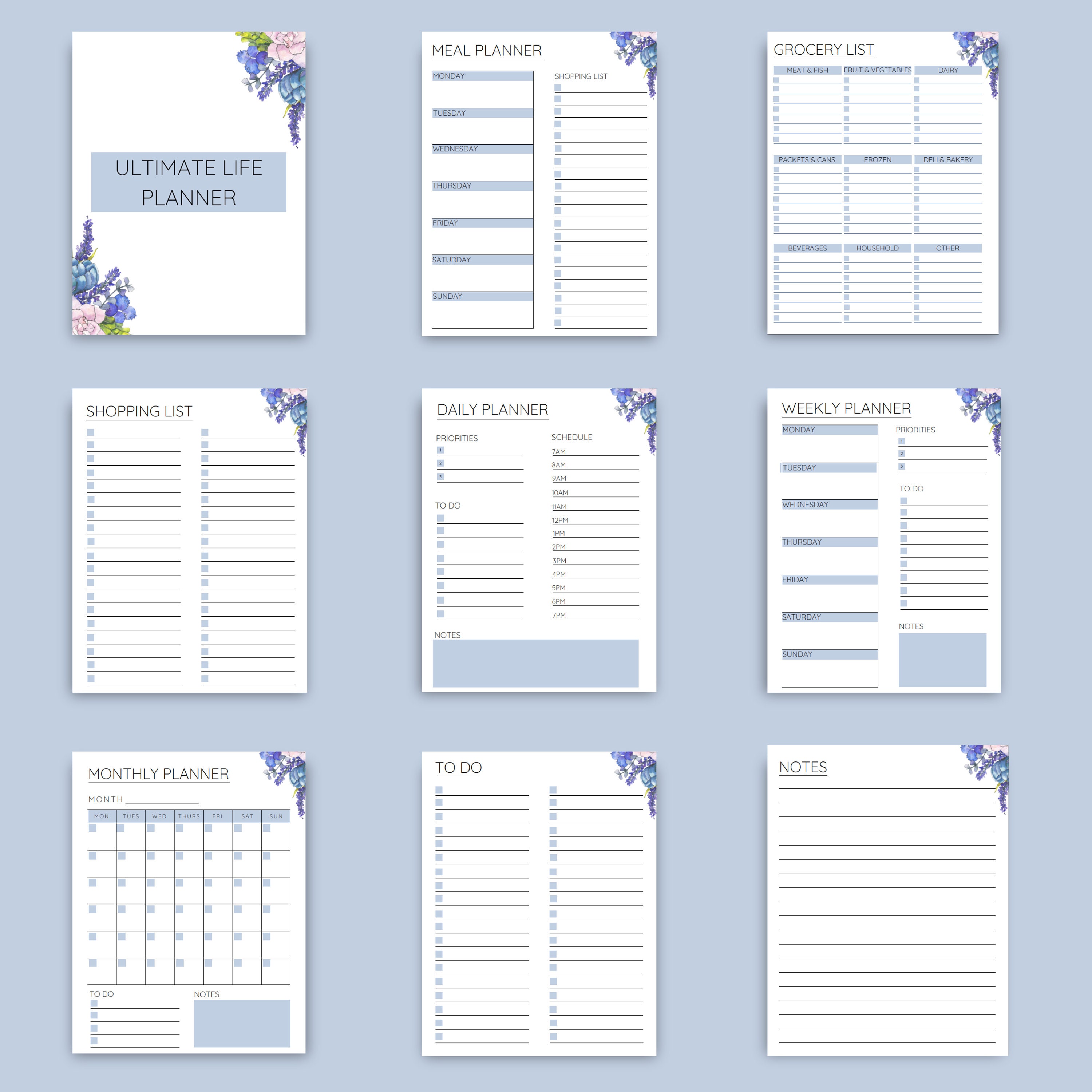 Printable Life Planner Bundle, Printable Home Management Binder ...