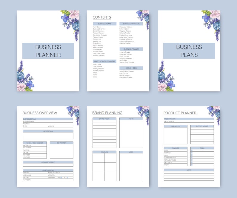 Printable Small Business Planner Bundle, Entrepreneur Planner Templates ...