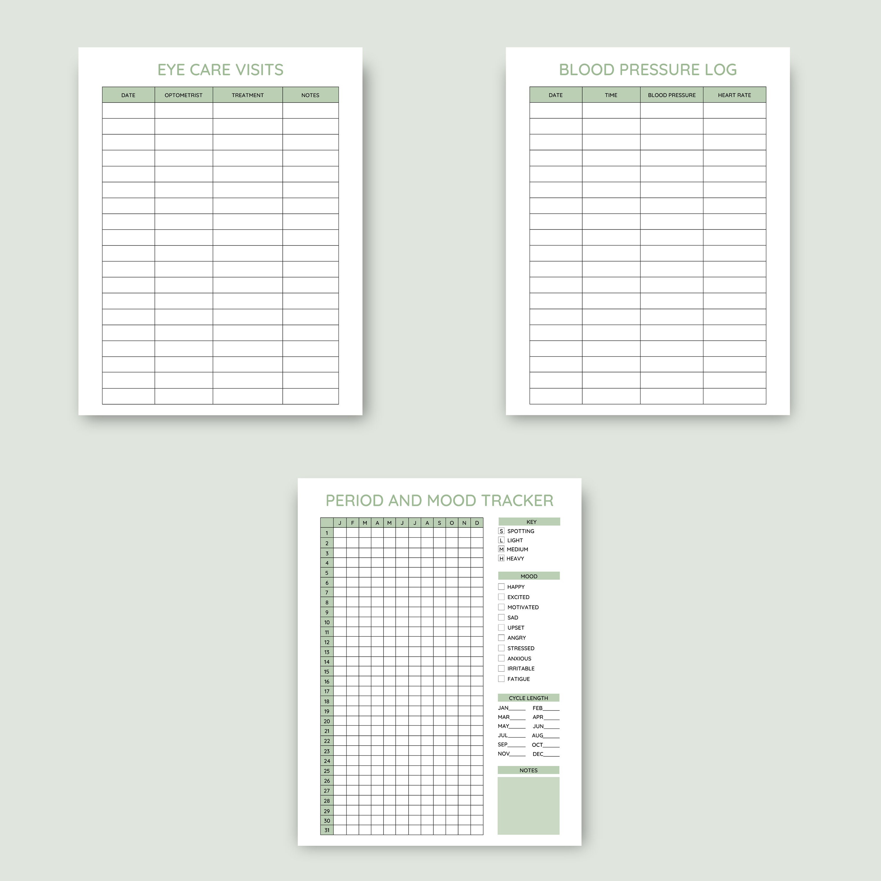 Printable Medical Planner Bundle, Medical Binder, Family Health Care ...