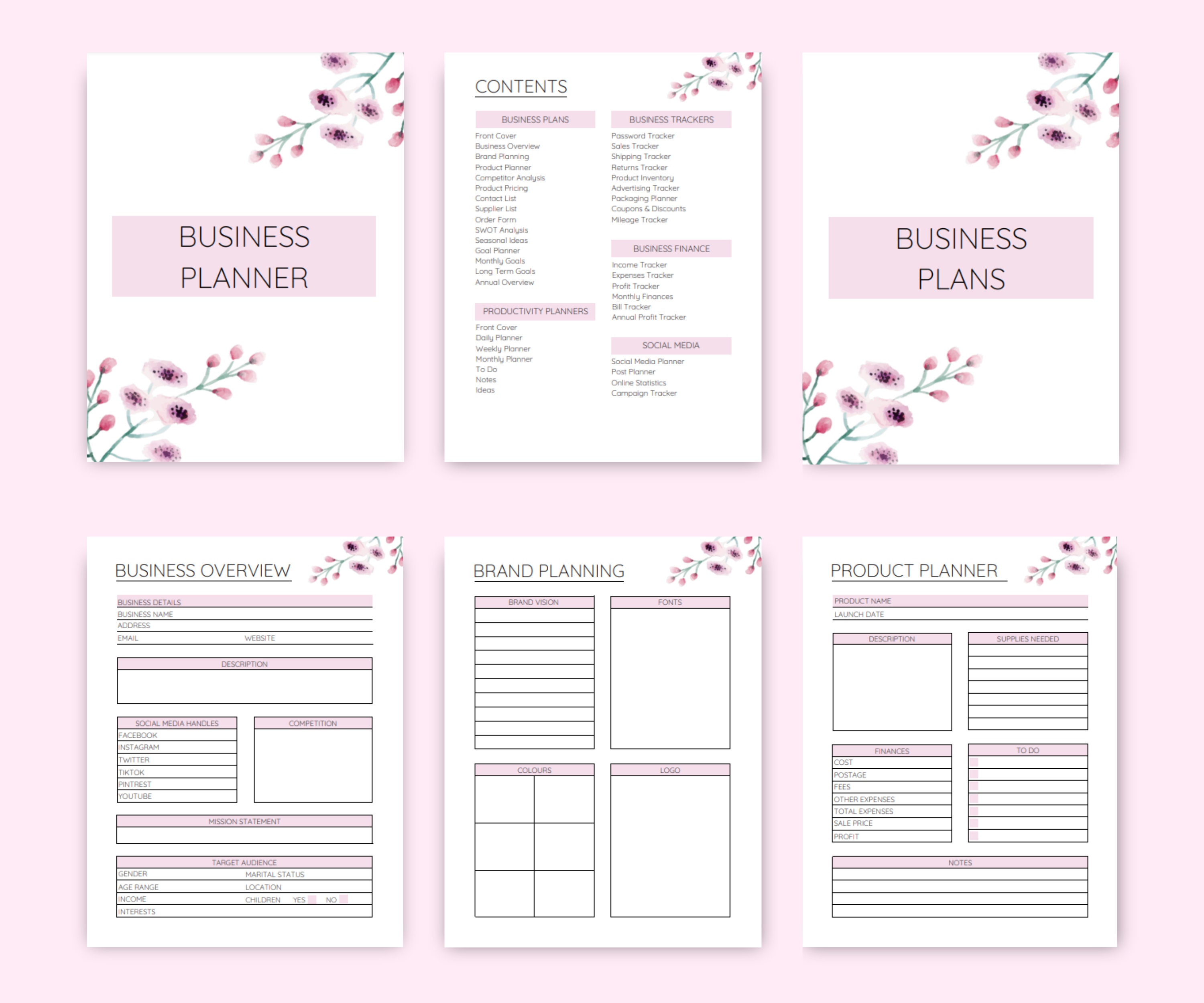 Printable Small Business Planner Bundle, Entrepreneur Planner Templates ...