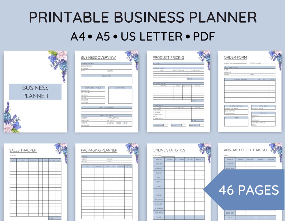 Printable Small Business Planner Bundle, Entrepreneur Planner Templates ...