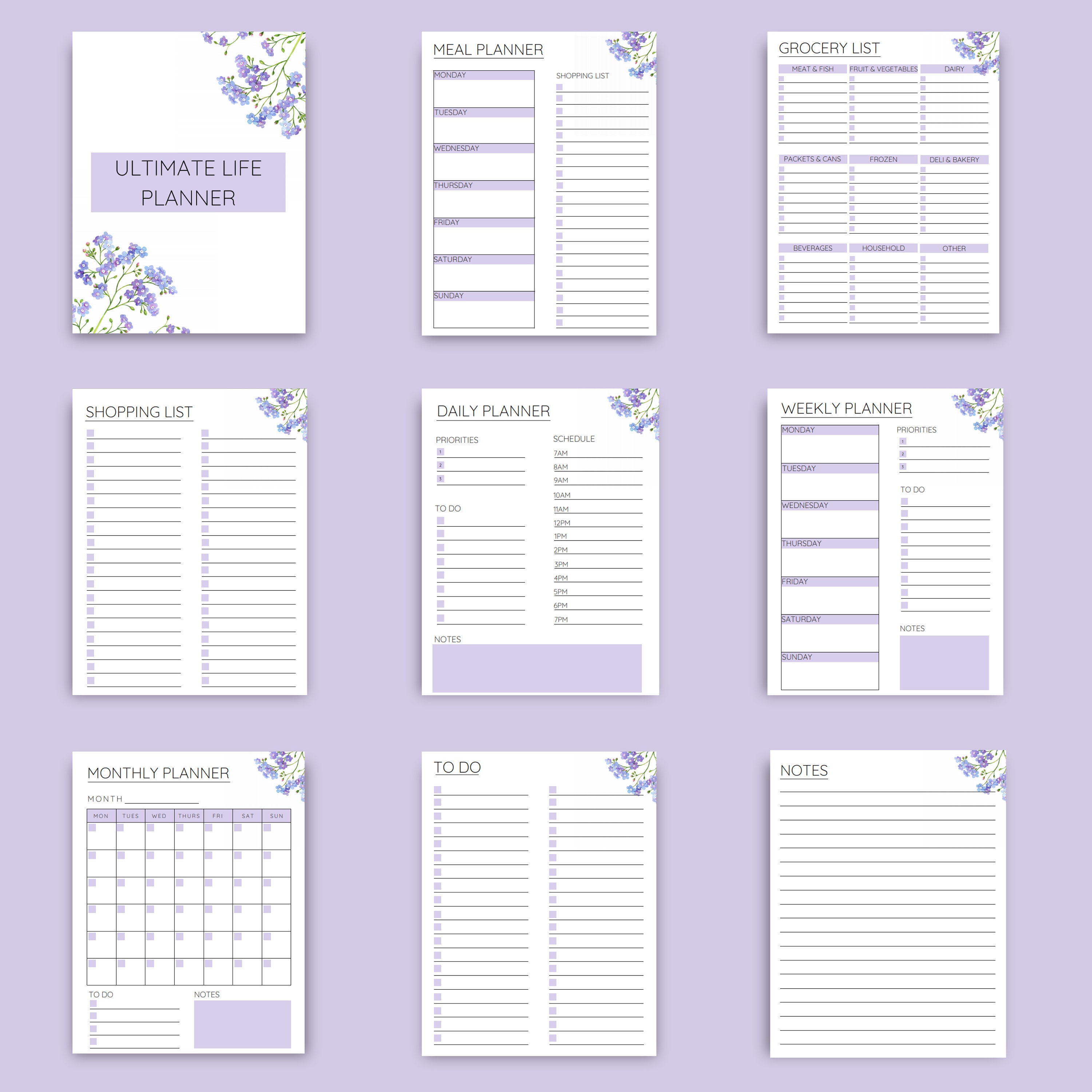 Printable Life Planner Bundle, Printable Home Management Binder ...