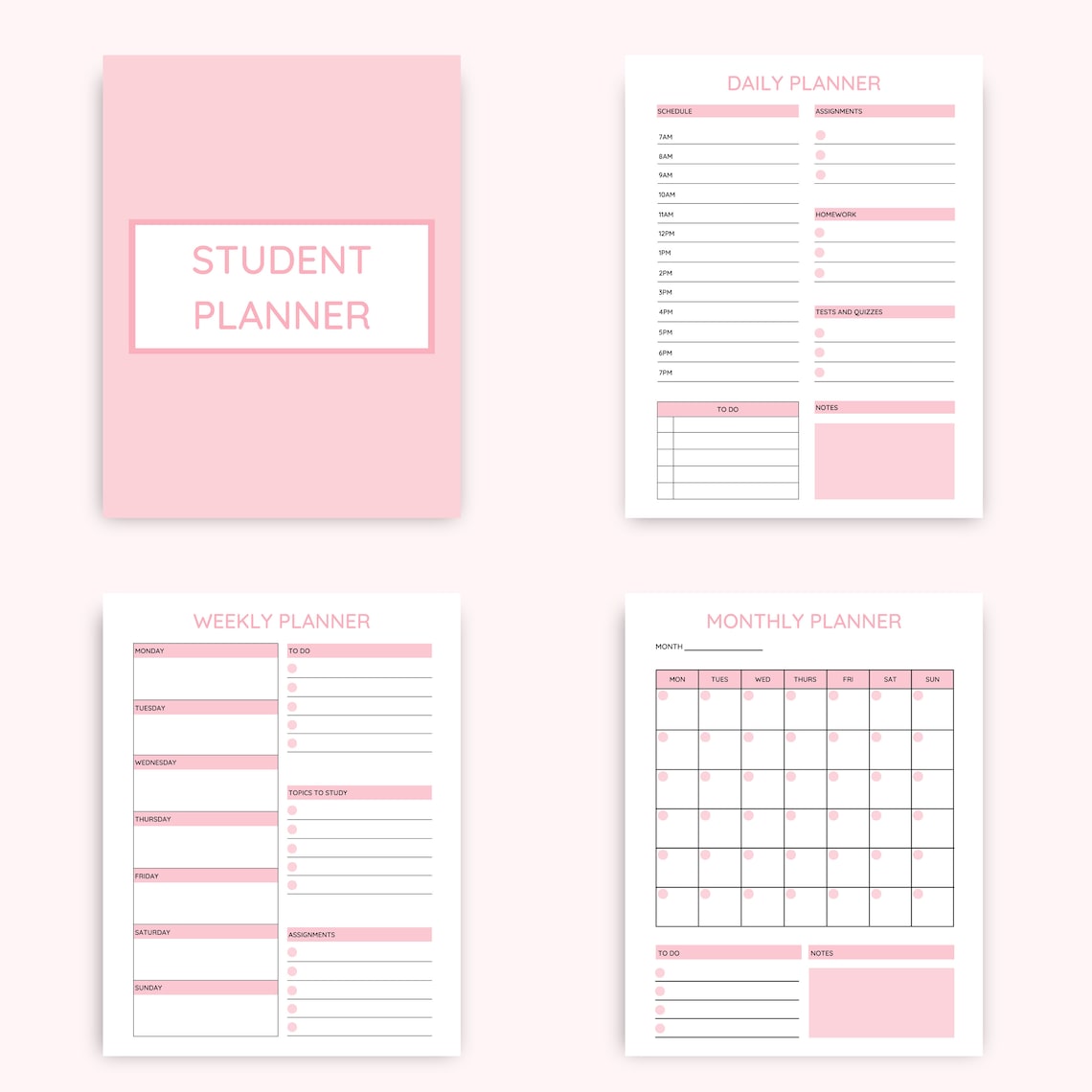 Printable Student Planner Academic Planner University - Etsy