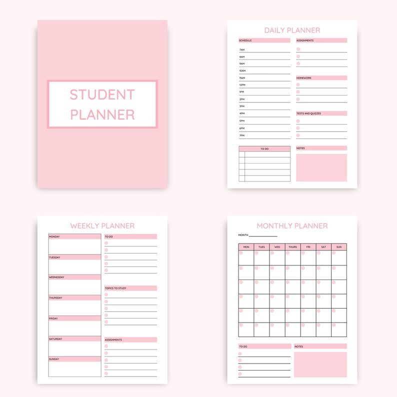 Printable Student Planner Academic Planner University - Etsy