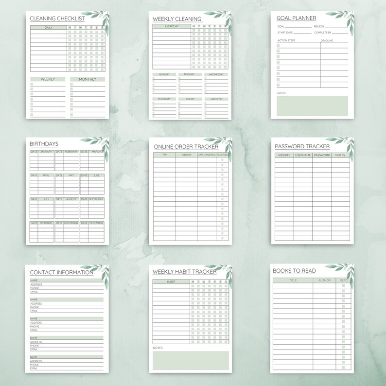 Printable Life Planner Bundle Printable Home Management - Etsy UK
