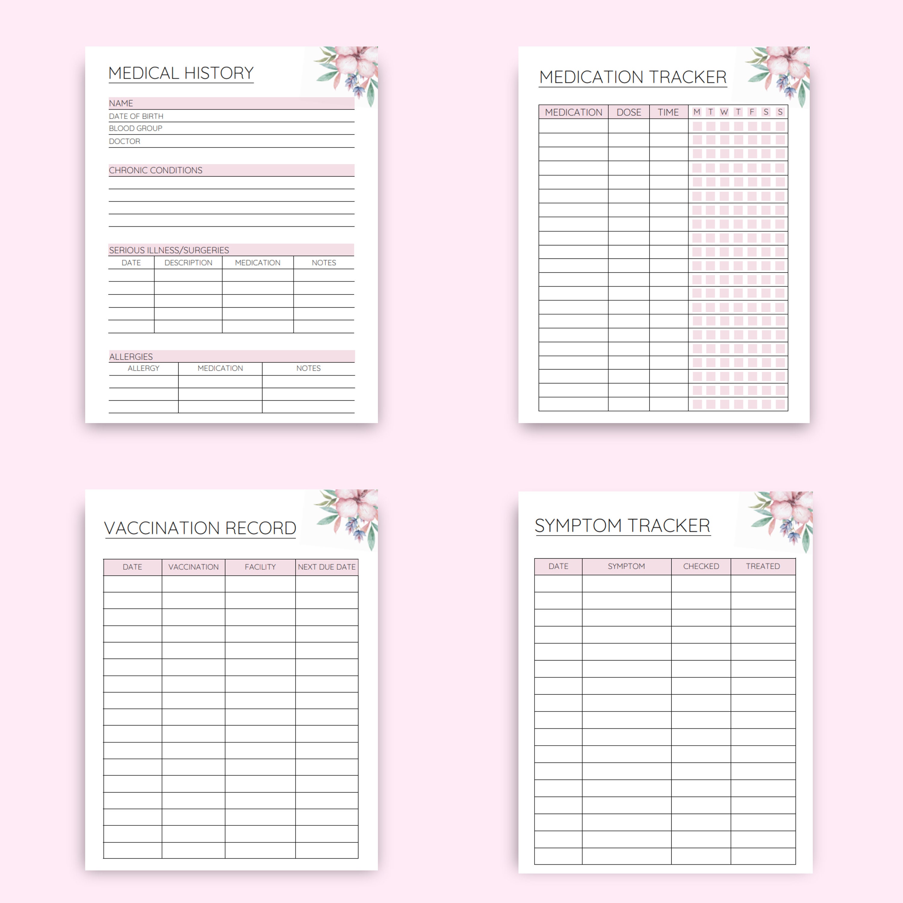 Printable Medical Planner Bundle Medical Binder Family - Etsy