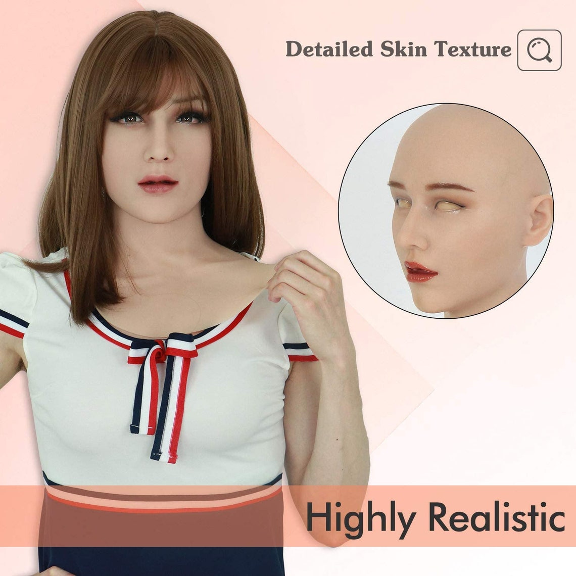 Real Silicone Female Mask For Crossdresser Silicone Head Mask Etsy
