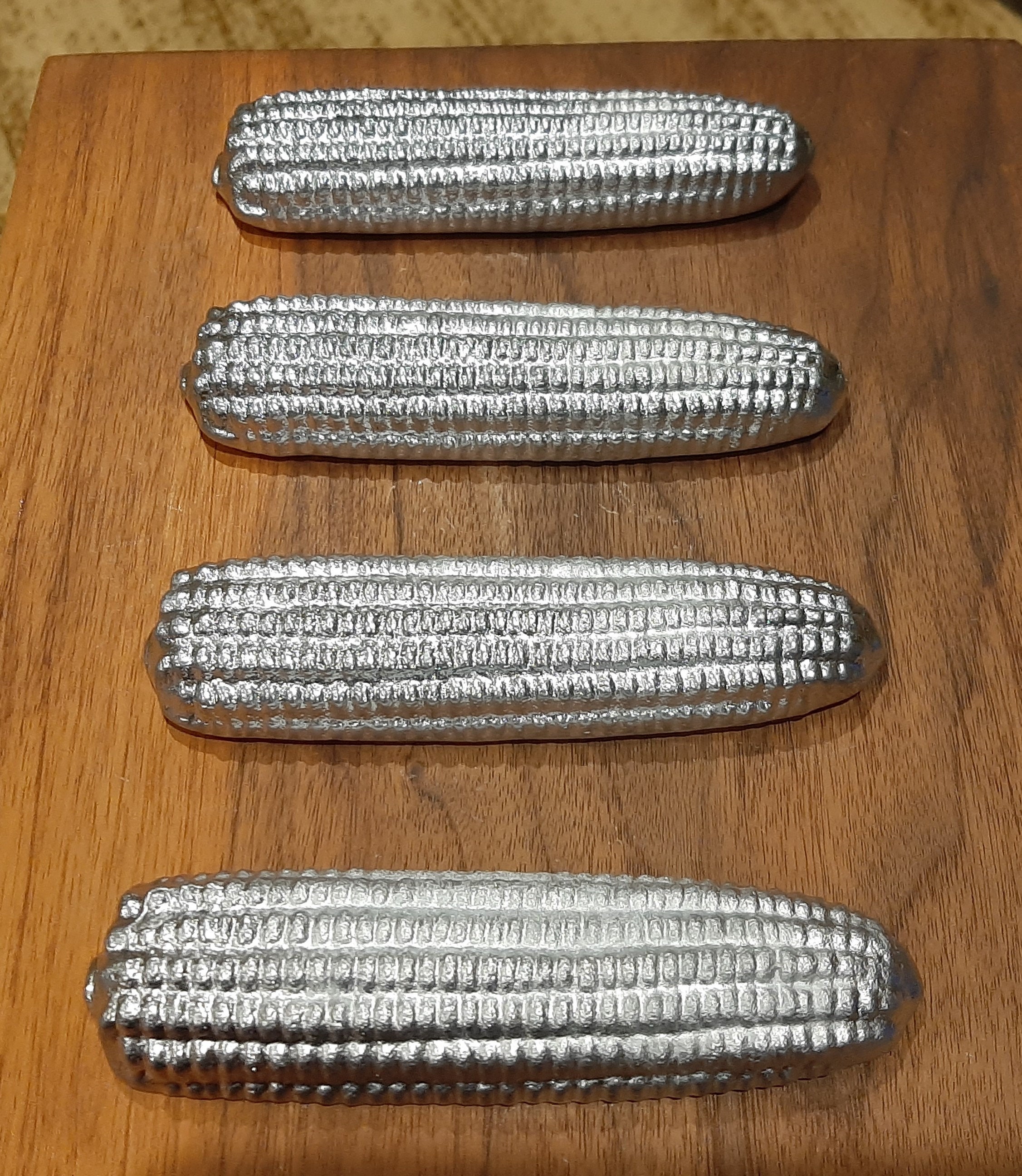 Corn Cob Metal Ingot Paper Weight or Rustic Home Decoration - Set of 4 ...