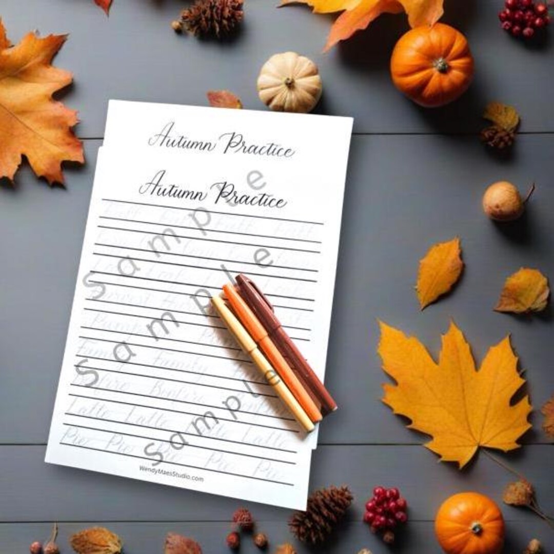 Autumn Calligraphy Words for Beginners, Modern Brush Pen Calligraphy ...