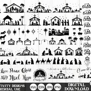 Nativity Silhouette Bundle Svg Png Eps Nativity Set Png - Etsy