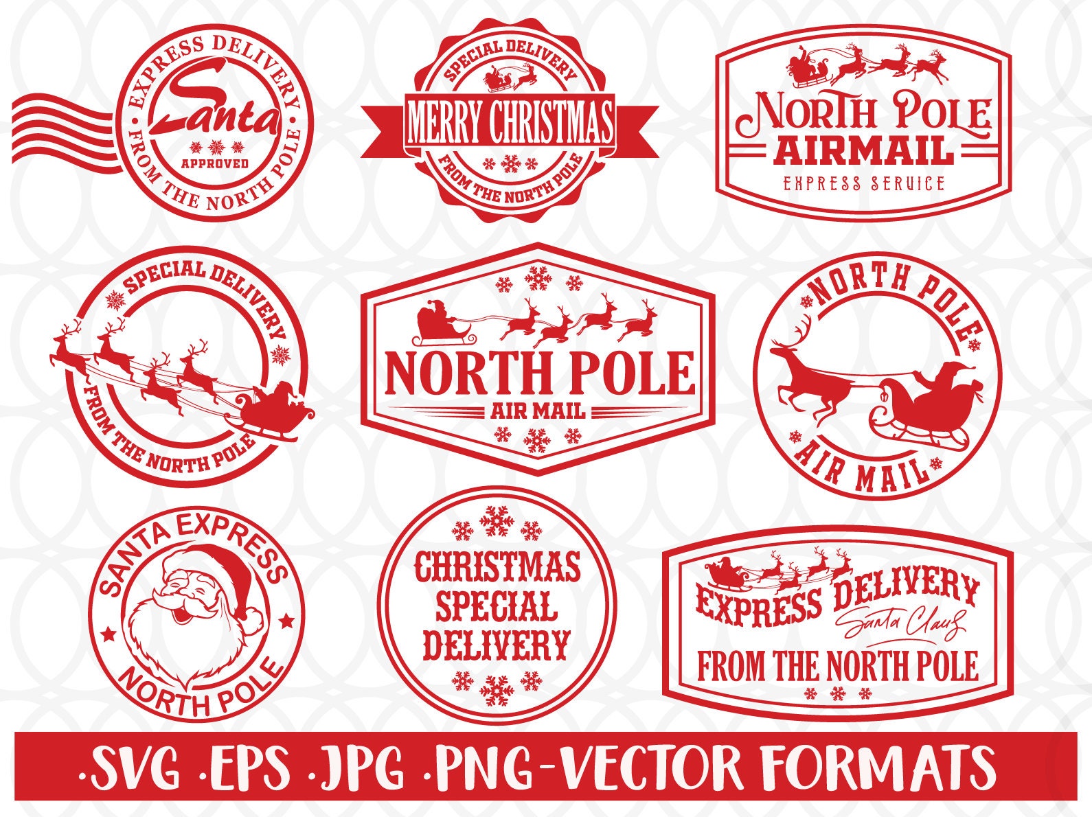 North Pole Svg Bundle North Pole Mail Express Post Svg Santa Etsy