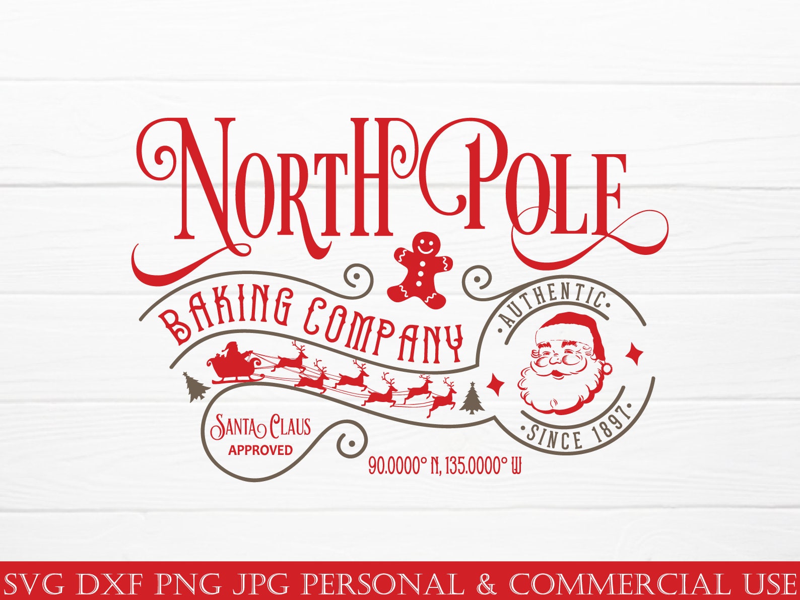 North Pole Svg North Pole Baking Company Svg Santa Claus Approved Svg
