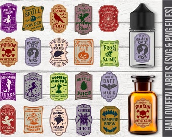 10 Halloween Apothecary Labels, Halloween Labels SVG, Halloween Potion ...