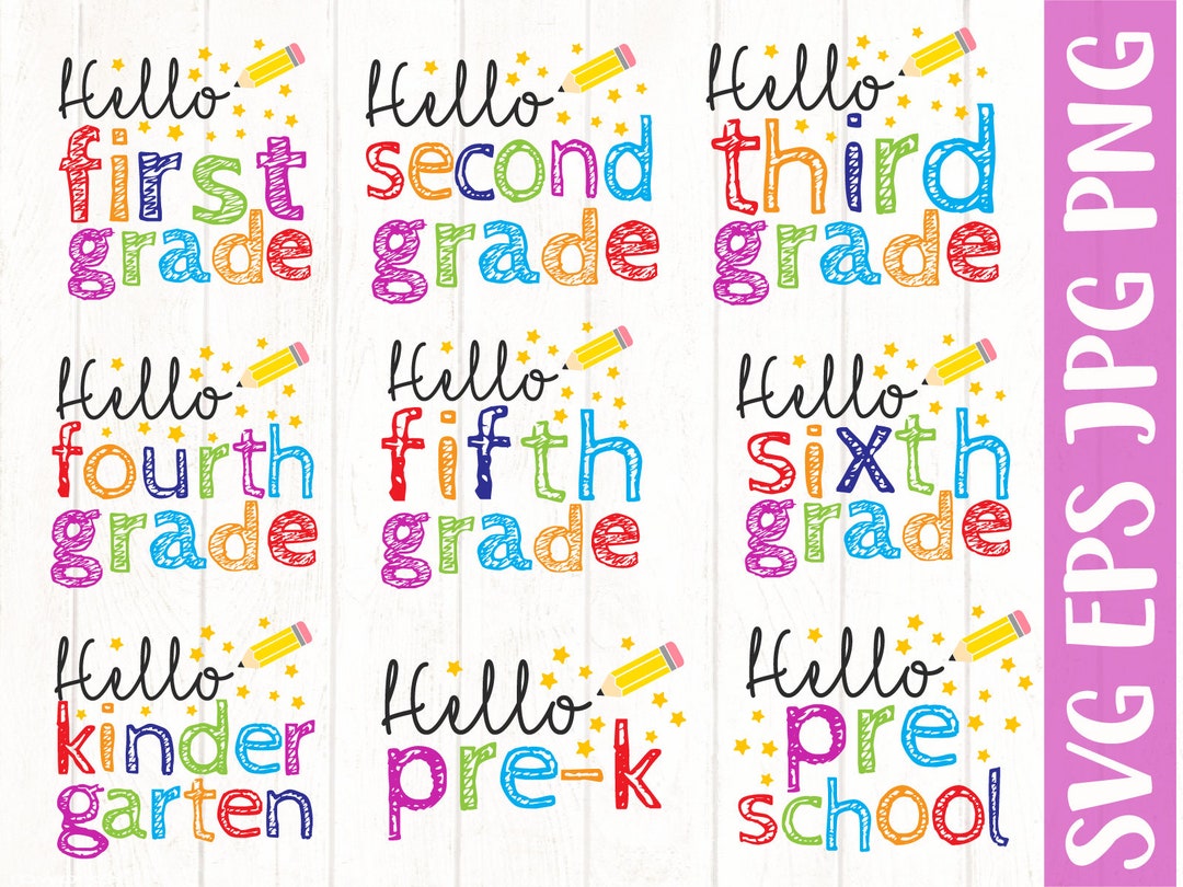 Hello Back to School SVG First Day of School Svg File Back - Etsy