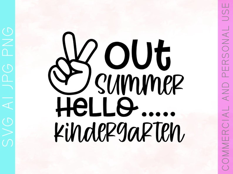 Peace Out Summer Hello Kindergarten Svg School Svg - Etsy