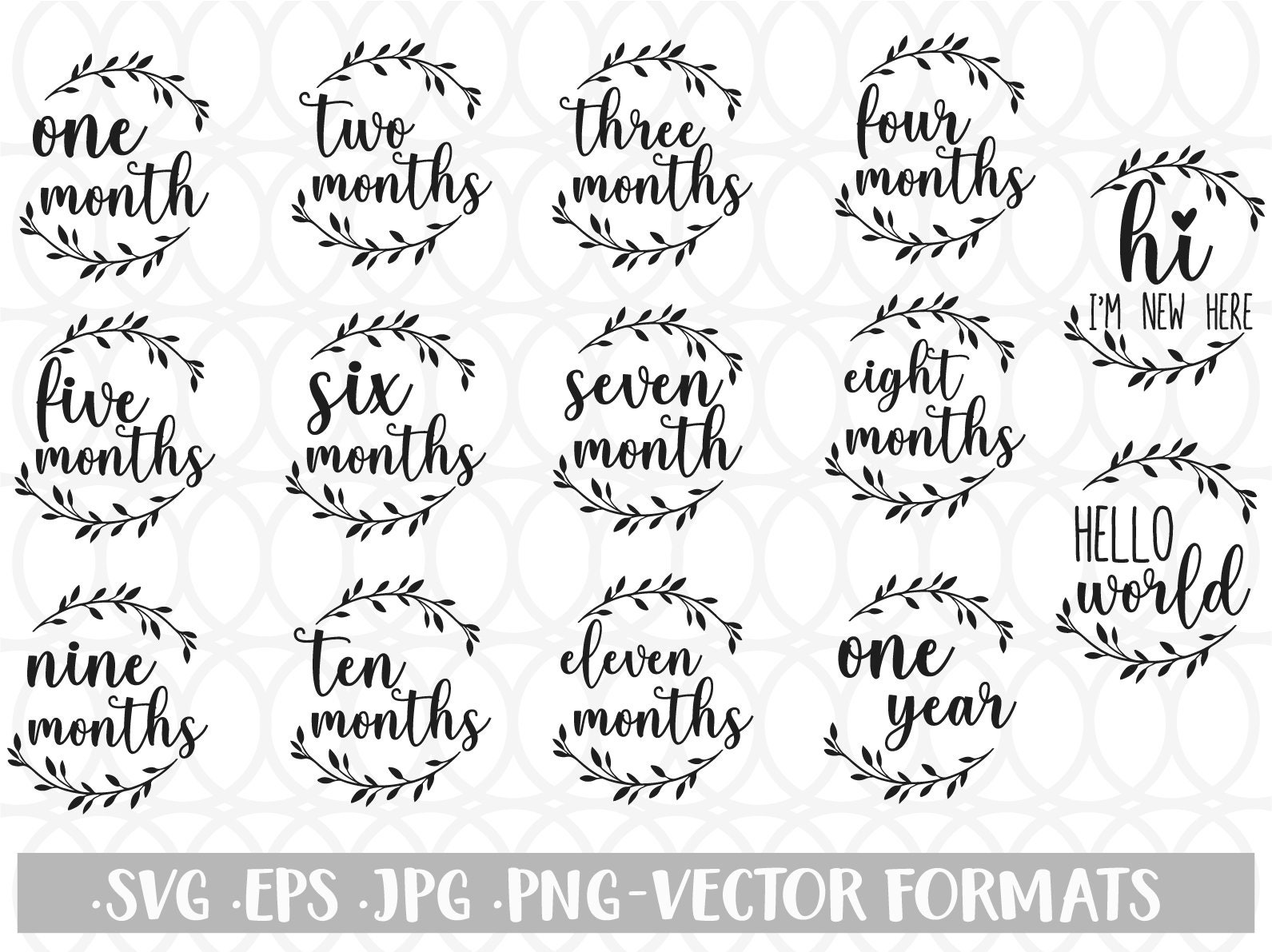Hello World Svg Birth Stats Svg Flower Baby Rounds Svg - Etsy