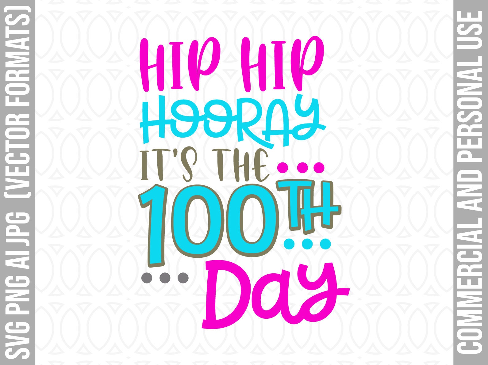 Hip Hip Hooray It's 100th Day Svg, 100 Days Smarter SVG, 100 Days of ...