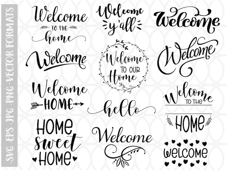 Welcome Svg Bundle, Home Sign Svg, Hello Svg, Porch Sign Svg, Family ...
