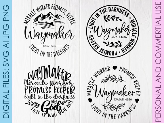Waymaker SVG Miracle Worker bundle svg Religious svg Faith | Etsy