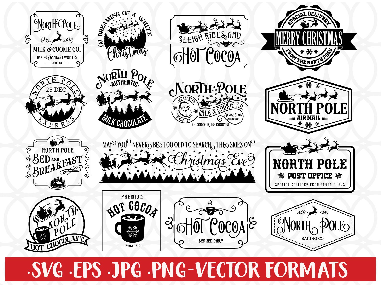 North Pole Svg Bundle North Pole Mail Express Post Svg Santa - Etsy