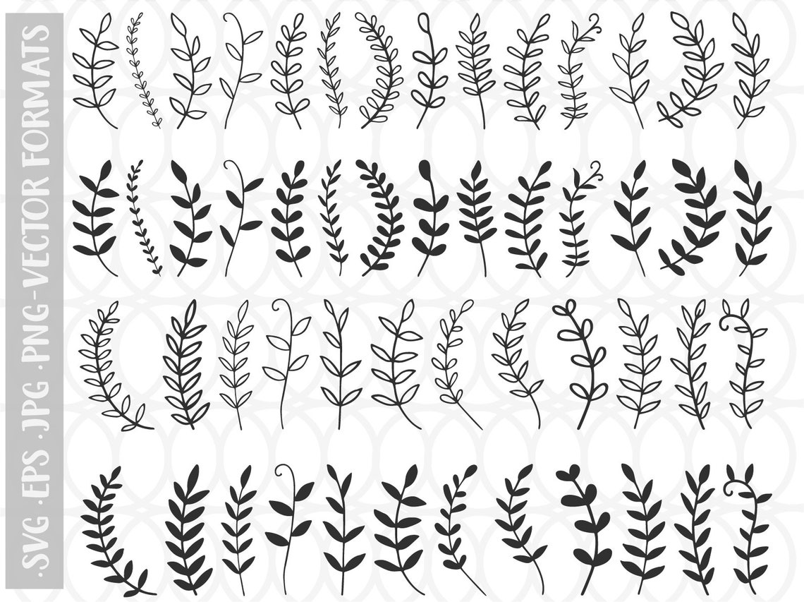 Leaves Svg Bundle Hand Drawn Leaves Svg Leaf Vector Leaf | Etsy
