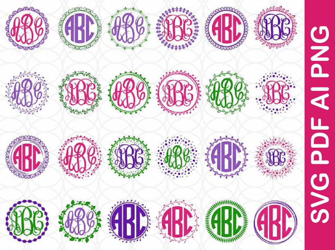 Circle Frames Svg, Monogram Frame Svg, Initial Frames Svg, Name Frame ...
