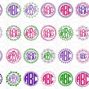 Circle Frames Svg Monogram Frame Svg Initial Frames Svg - Etsy