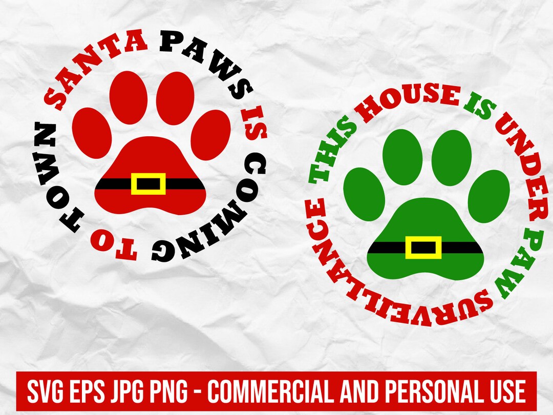Santa Paws SVG, Pet Christmas Svg Bundle, Dog Christmas Svg, Dog ...