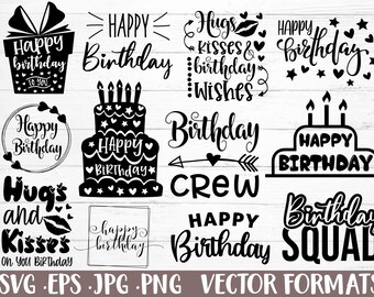 Happy Birthday Svg Bundle, Birthday SVG, Birthday Party Svg, Birthday ...