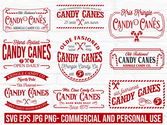 Candy Cane Company Bundle Svg Vintage Candy Cane Svg Vintage - Etsy
