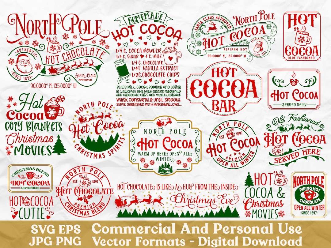 Hot Cocoa Svg Bundle, Christmas Hot Cocoa Sign Svg, Hot Cocoa Company ...
