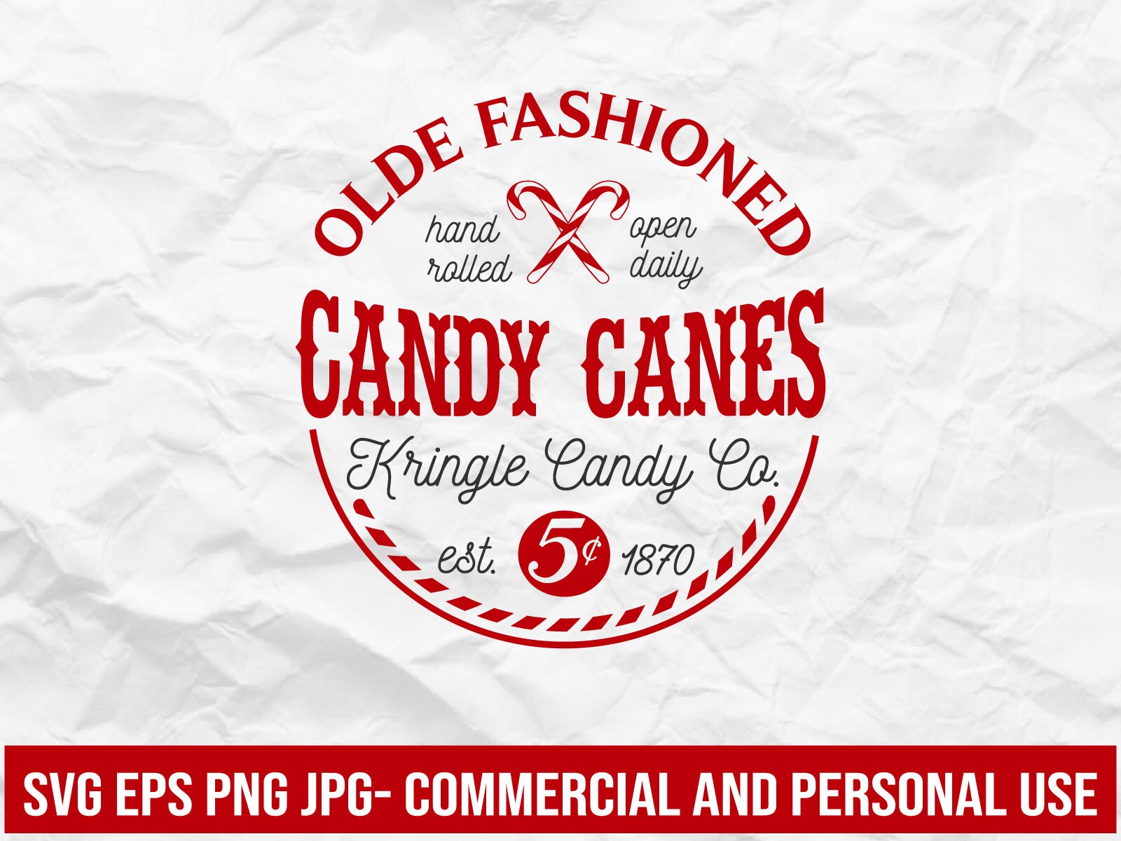 Candy Cane Company Bundle Svg, Vintage Candy Cane Svg, Vintage ...