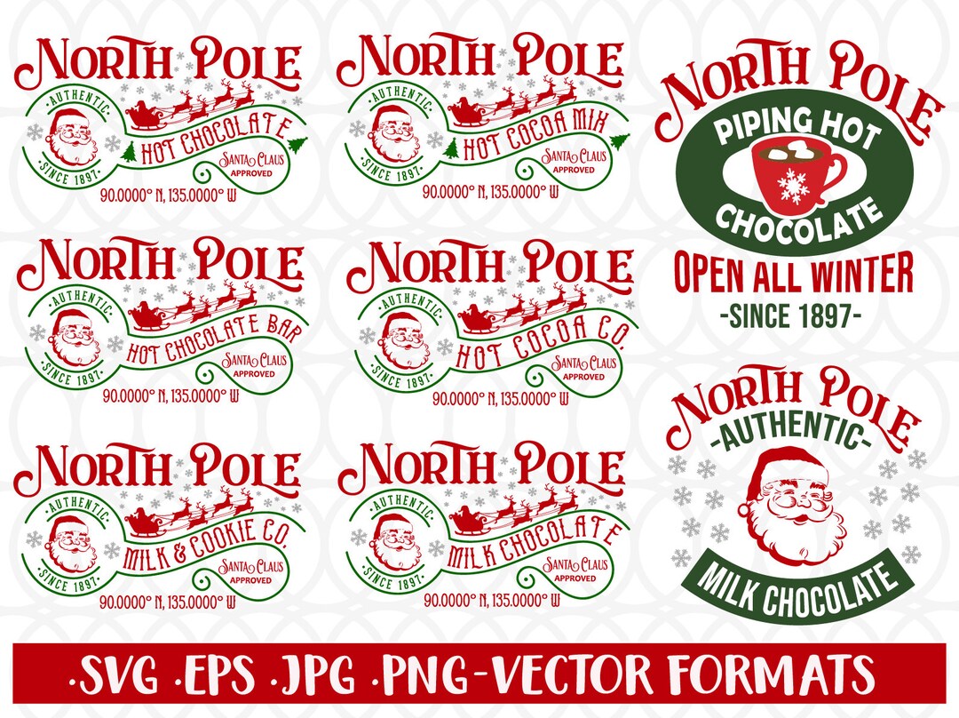 North Pole Svg Bundle, Cookie Svg, Christmas Svg, Santa Claus, Home ...