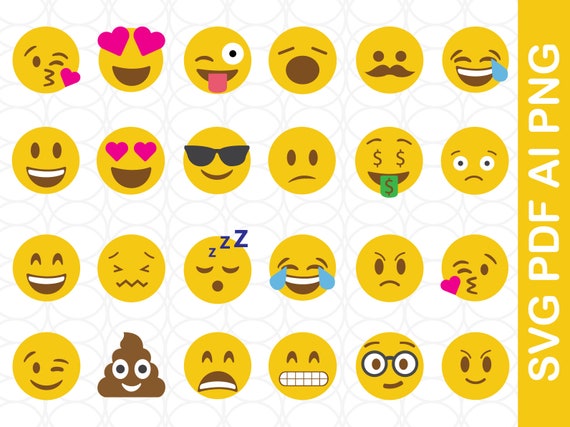 Emoji Clipart Emojis PNG Emoji Bundle SVG Commercially | Etsy