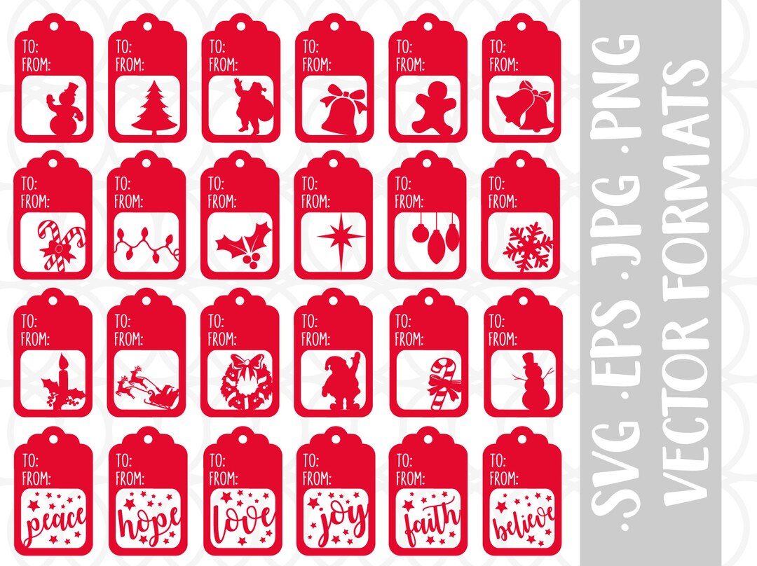 Christmas Gift Tag SVG, Santa Svg, North Pole Svg, Peace, Hope, Joy ...