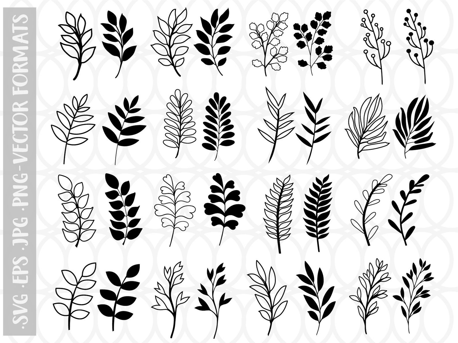 Leaves Svg Bundle Branch Svg Leaf Svg Hand Drawn Leaves - Etsy
