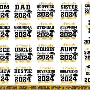 Proud of A 2024 Graduate Svg, Graduation SVG Bundle, Proud Mom of a ...