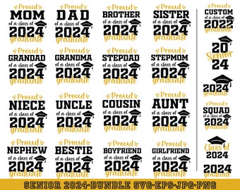 Proud of A 2024 Graduate Svg, Graduation SVG Bundle, Proud Mom of a ...