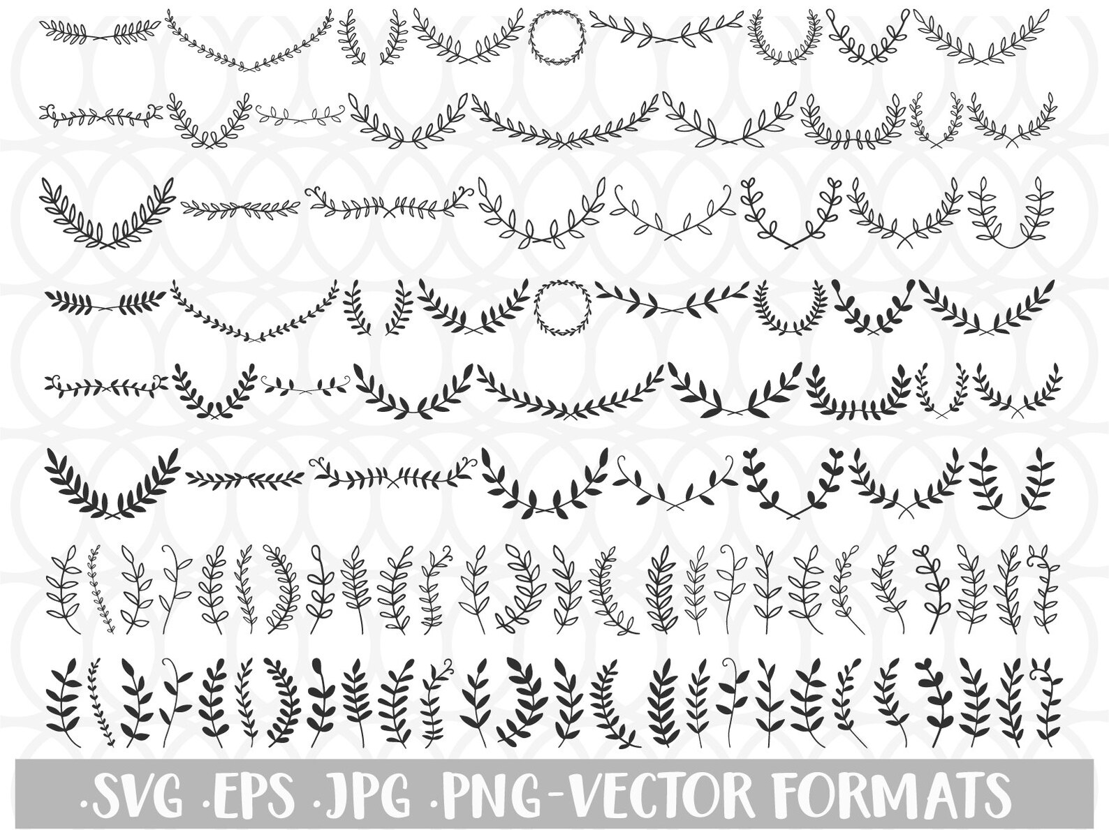 Greenery Leaf Divider Svg Bundle, Leaves Svg, Leaves Svg Bundle, Hand ...