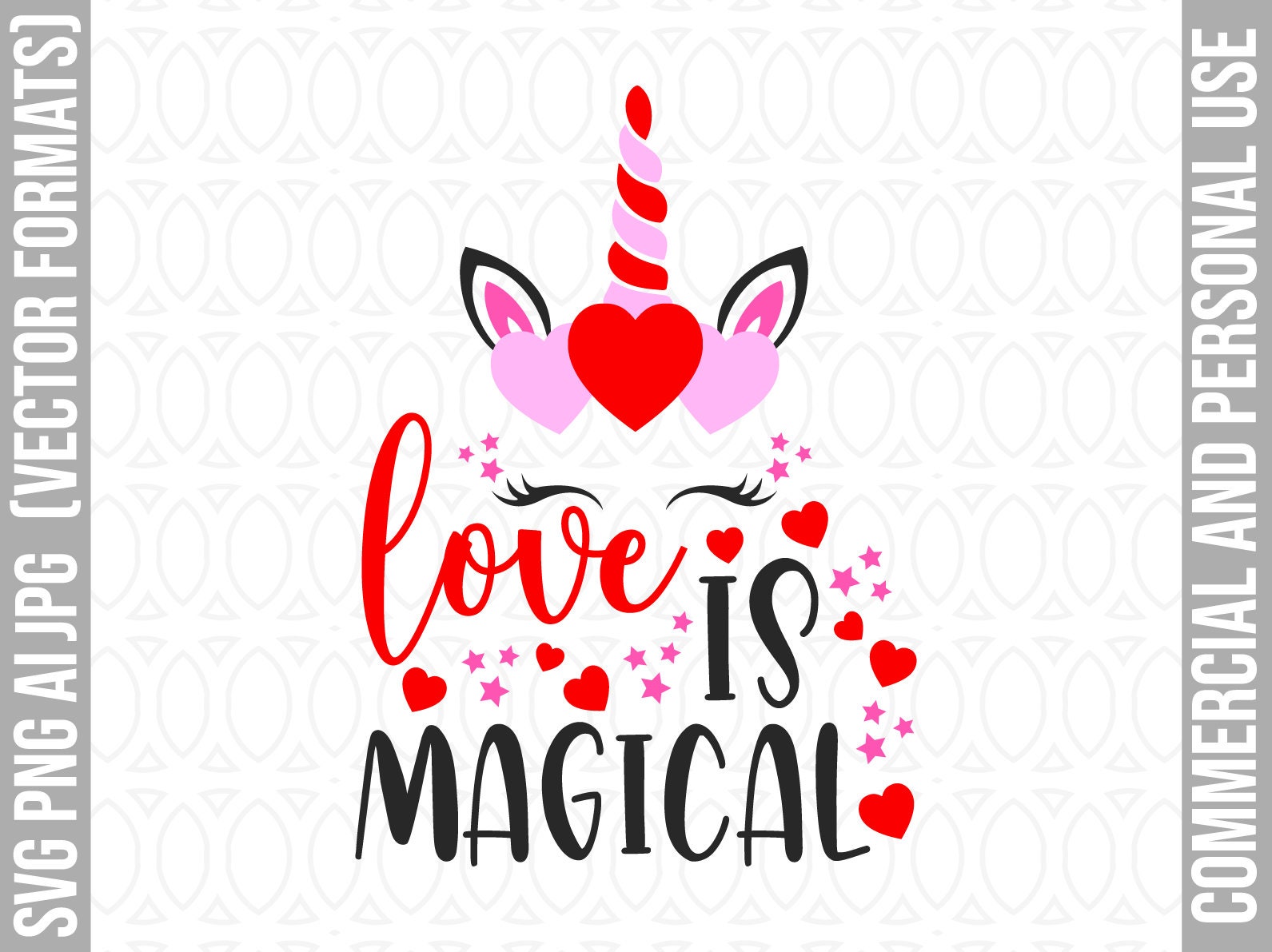 Unicorn Hearts SVG, Love is Magical Svg, Unicorn Valentine SVG ...