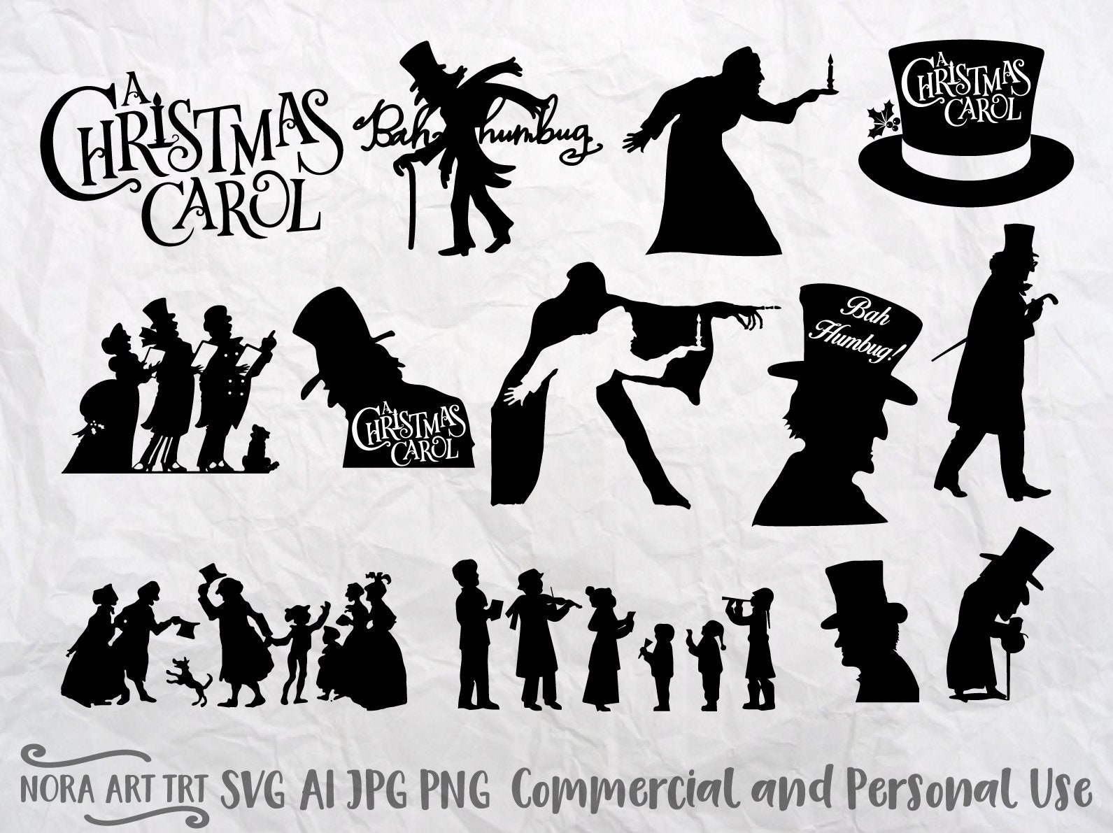 Christmas Carol Svg Bundle Christmas Svg Merry Christmas | Etsy