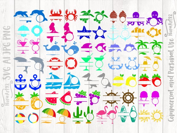 Beach Life Bundle, SVG PNG Files for Cutting Machines, Digital Clipart ...