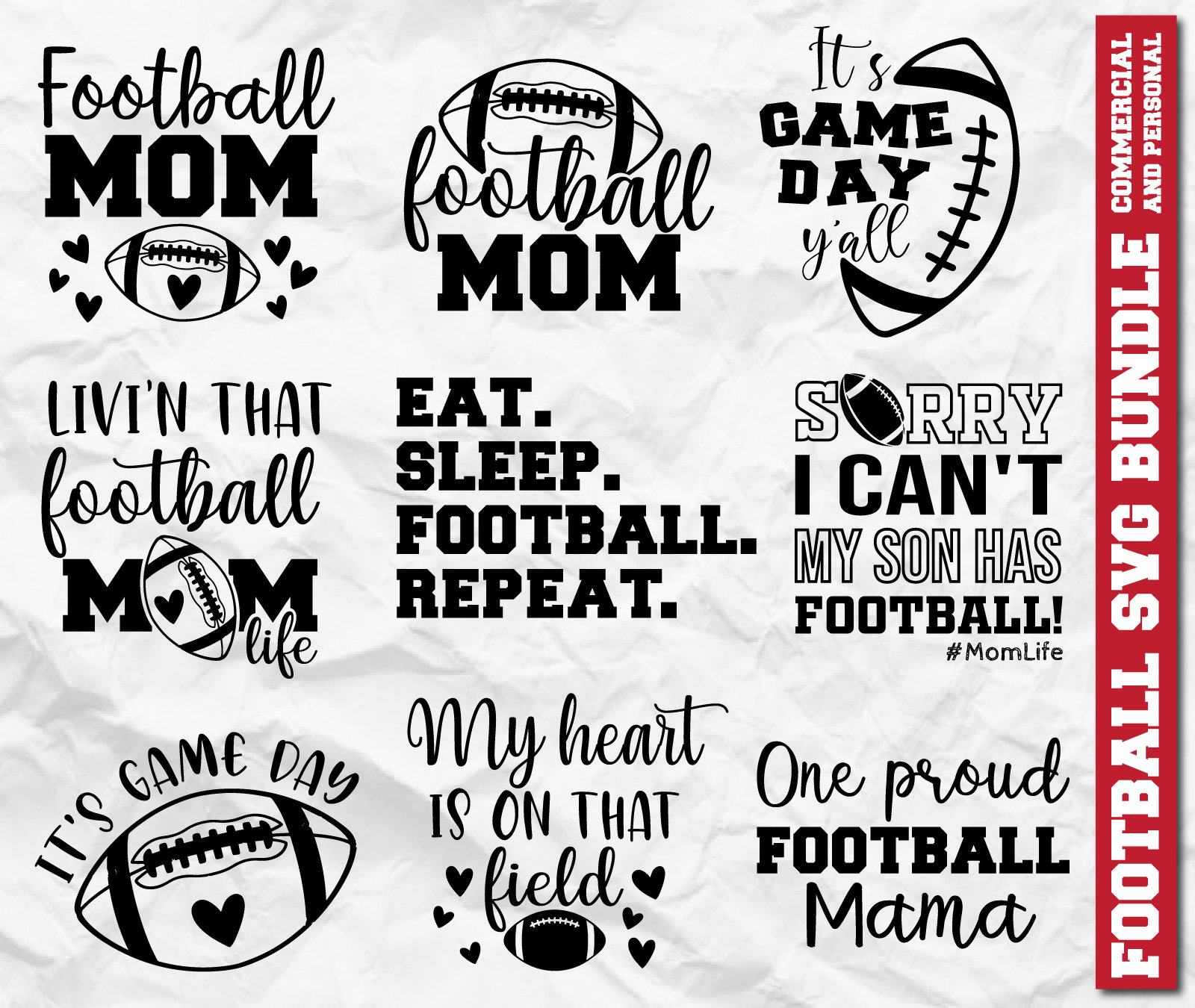 Football Mom SVG Bundle, Football SVG, Football Mom Life Svg ...