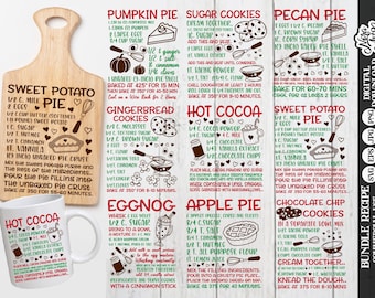 Recipe Bundle Svg, Chocolate Chip Cookie Recipe SVG, Cookie Recipe Svg ...