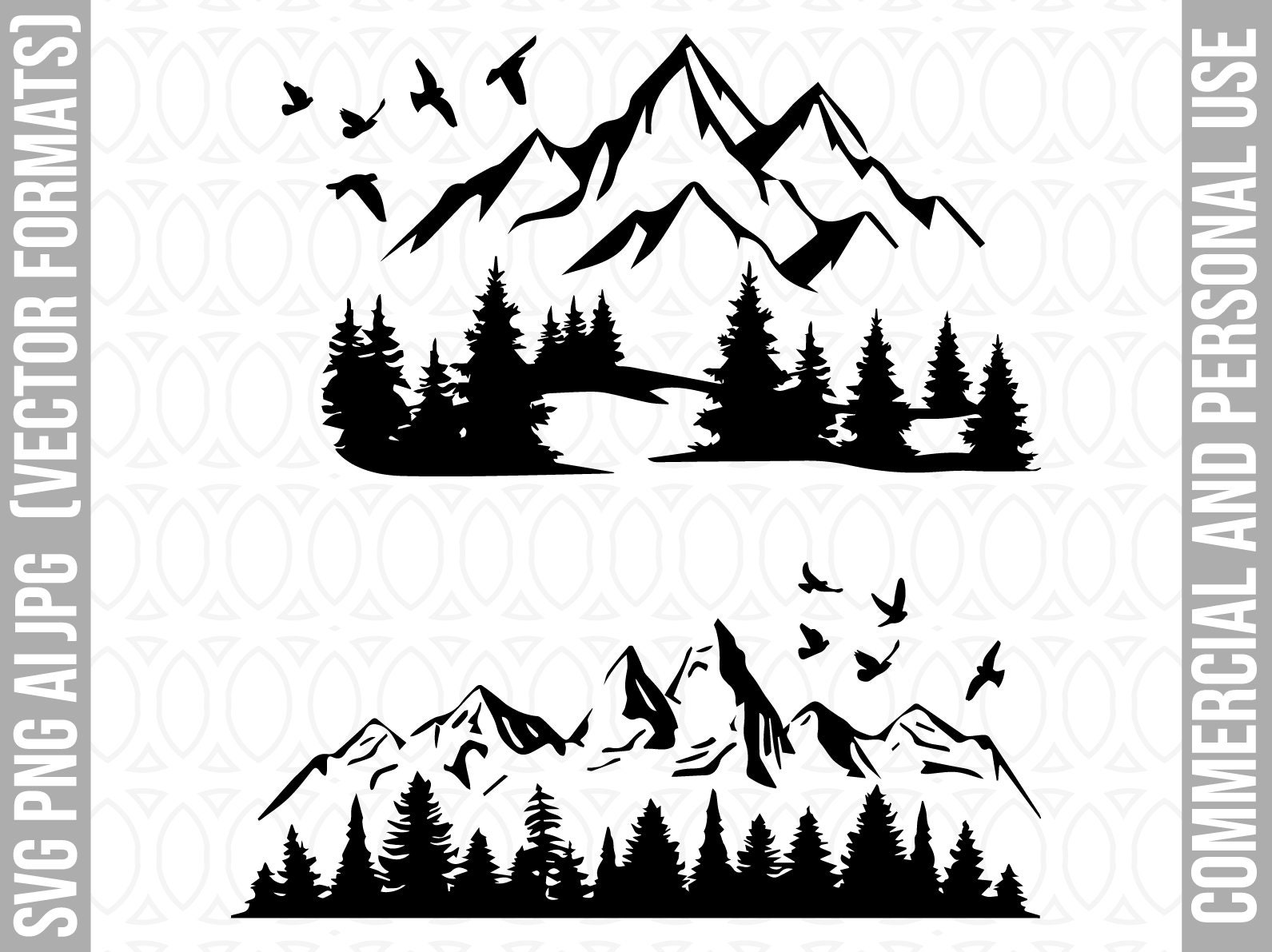 Mountain SVG, Mountain Range, Pine Trees SVG, Adventure Awaits SVG ...